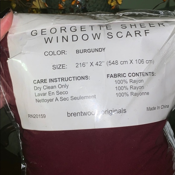 Bath & Body Works | Accents | Sheer Window Scarf Burgundy | Poshmark